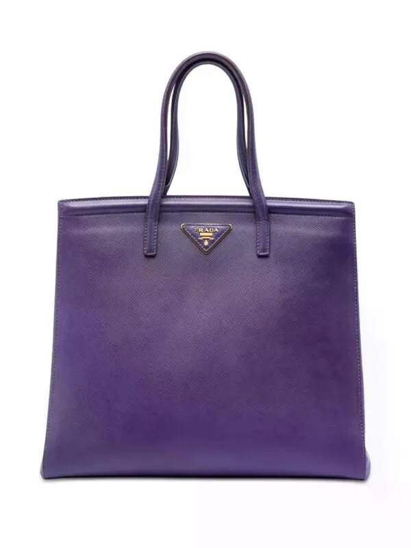 Prada Saffiano Lux Parabole Satchel - Purple