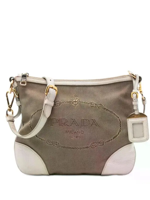 Prada Canvas Canapa Logo Crossbody Bag - Brown