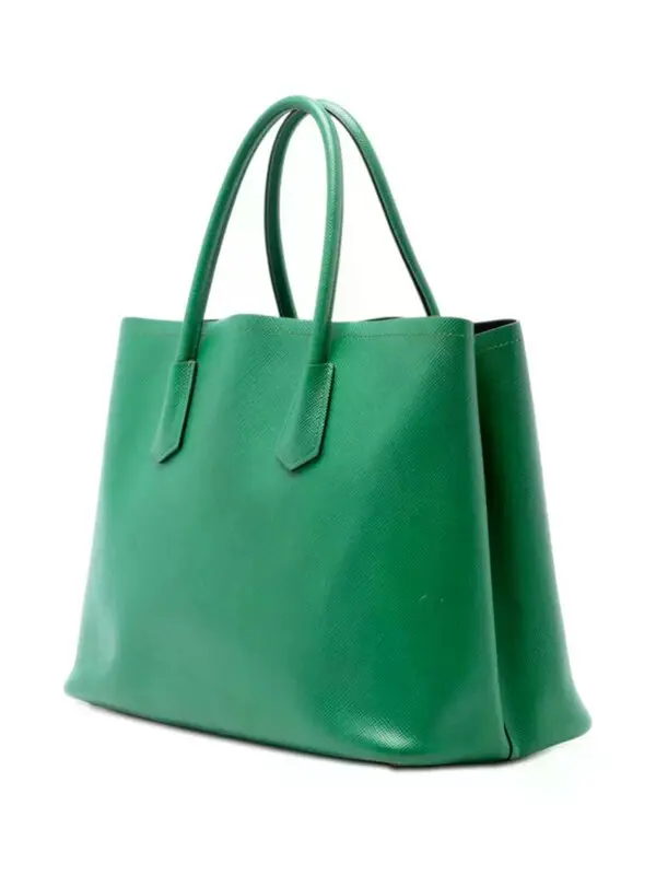 Prada 2010-2026 Medium Saffiano Cuir Double Satchel - Green