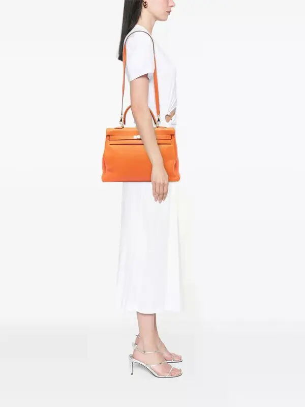 Hermès 2010 Togo Kelly Ii Retourne 35 Satchel - Orange