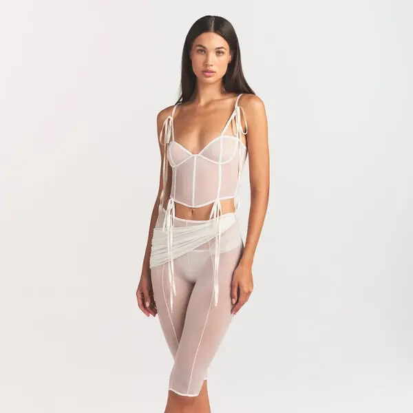 SKIMS Ultra Fine Mesh Draped Capri