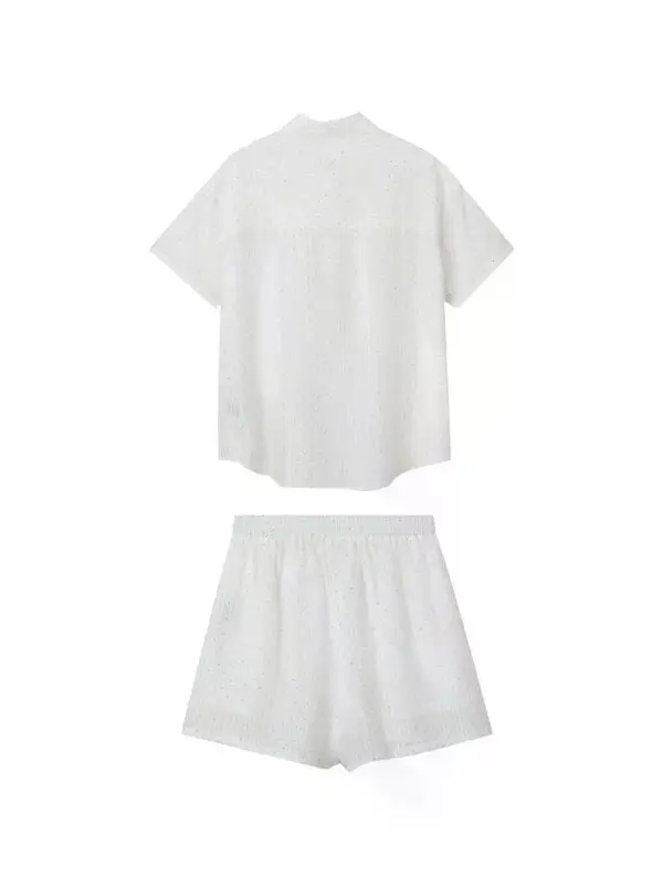 B+AB Striped Short-sleeve Shirt And Shorts Set