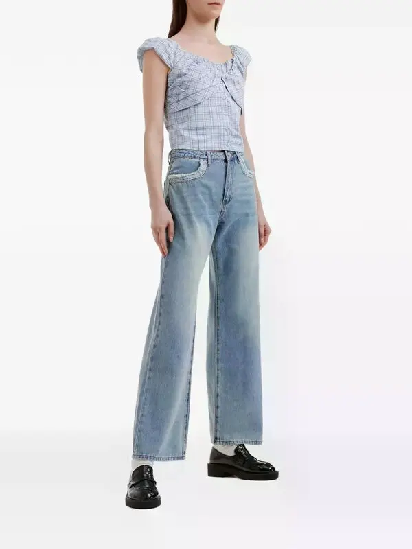 B+AB Check-pattern Blouse - Blue