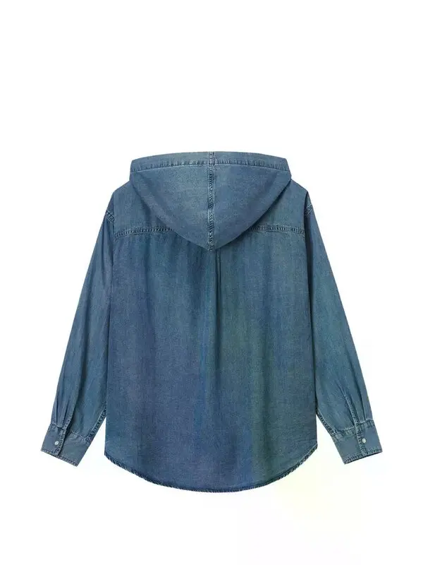 B+AB Hooded Denim Shirt - Blue