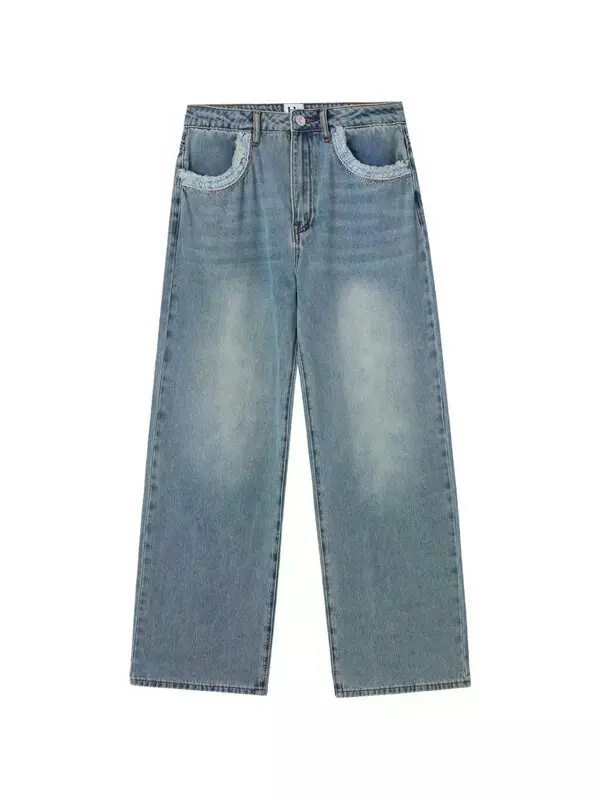 B+AB Lace-trim Straight Jeans