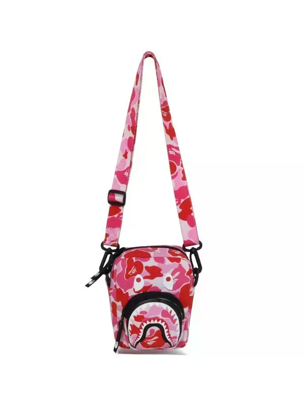 A BATHING APE Shark Camouflage-print Messenger Bag - Pink
