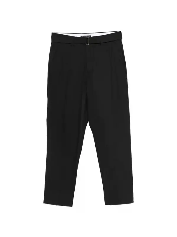 LOW BRAND Belted Trousers - Black