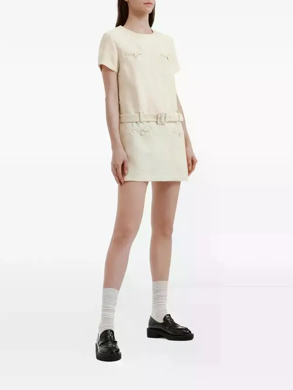 B+AB Tweed-details Mini Dress - Neutrals