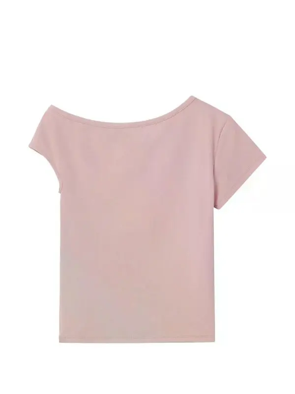 B+AB Asymmetric Rhinestone-embellished T-shirt - Pink