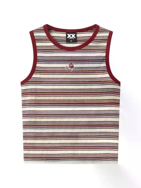 FINGERCROXX Striped Ribbed Tank Top - Neutrals