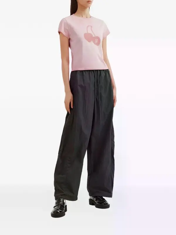B+AB Cherry-print Embellished T-shirt - Pink