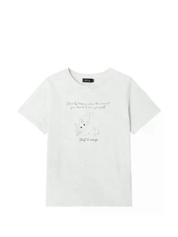 TOUT A COUP Cat-print T-shirt