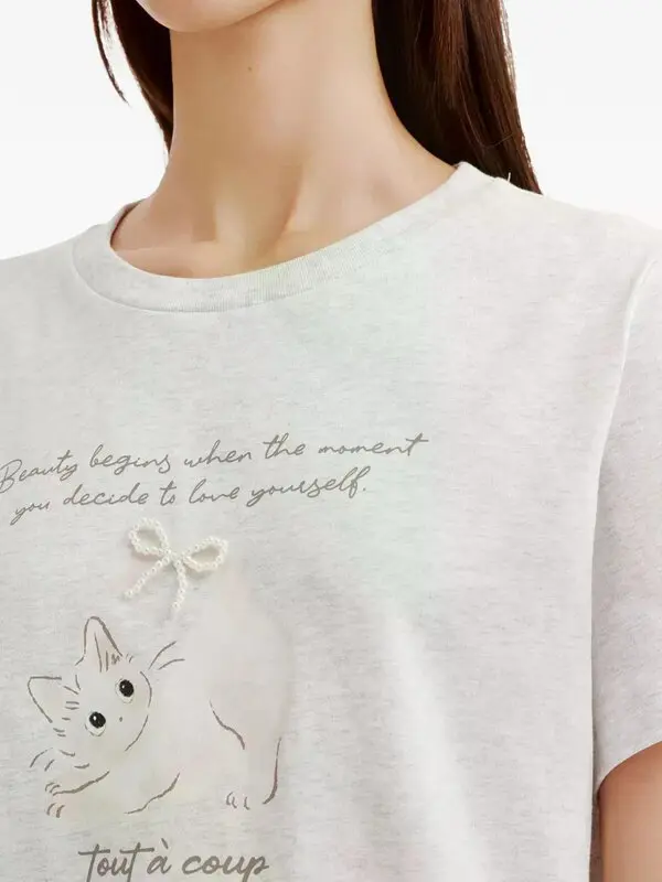 TOUT A COUP Cat-print T-shirt