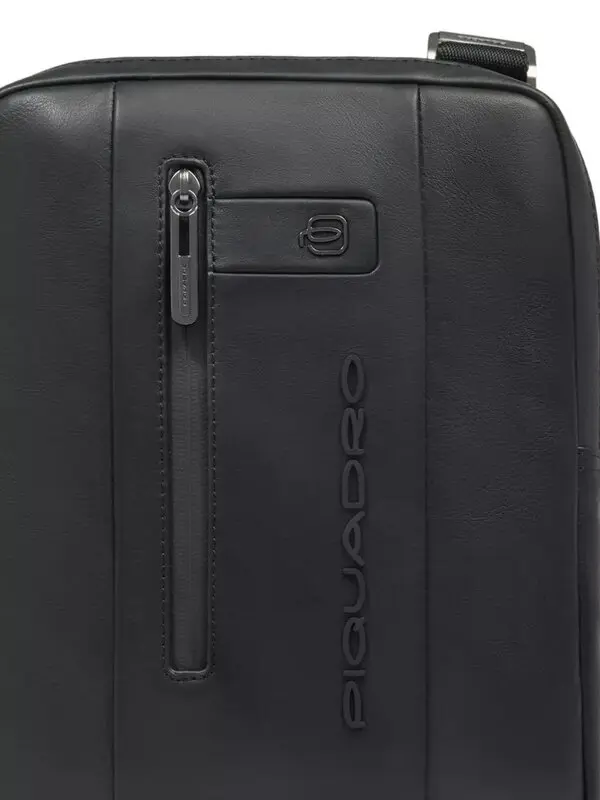 PIQUADRO Zip-pocket Leather Messenger Bag