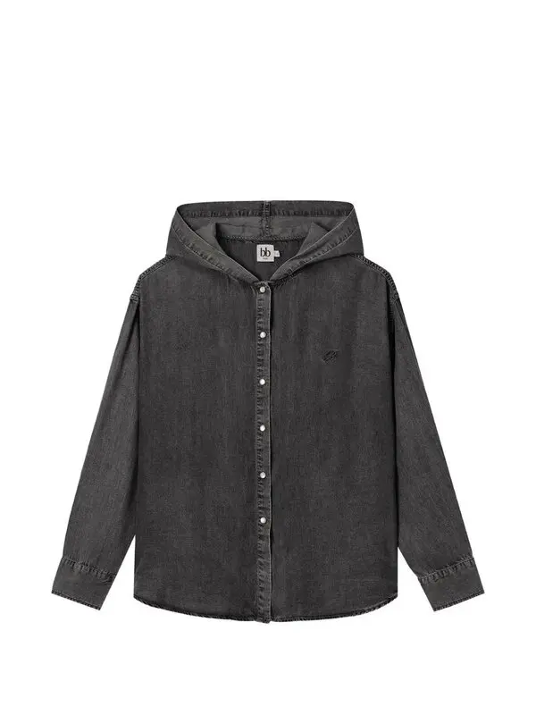 B+AB Hooded Denim Shirt - Grey