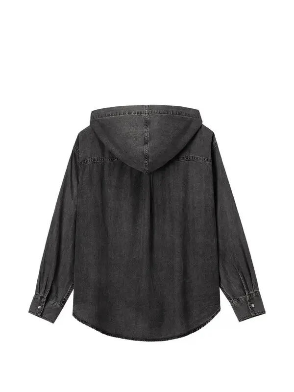 B+AB Hooded Denim Shirt - Grey
