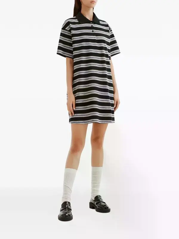 TOUT A COUP Striped-pattern Mini Dress - Black