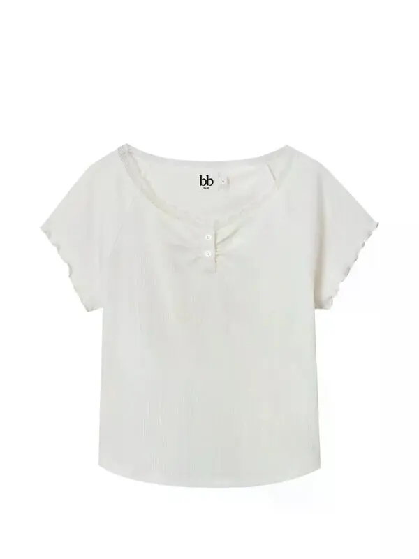 B+AB Lace-trim Ribbed T-shirt