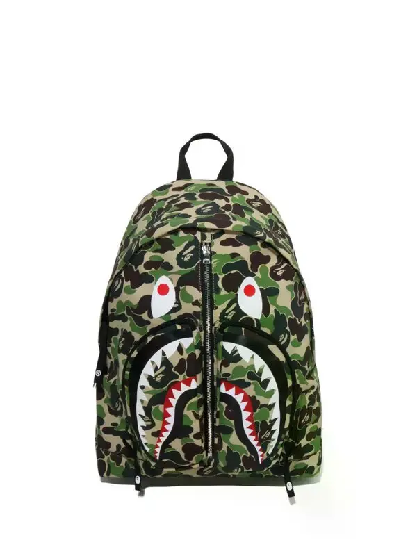 A BATHING APE Abc Camouflage-print Shark Backpack - Green