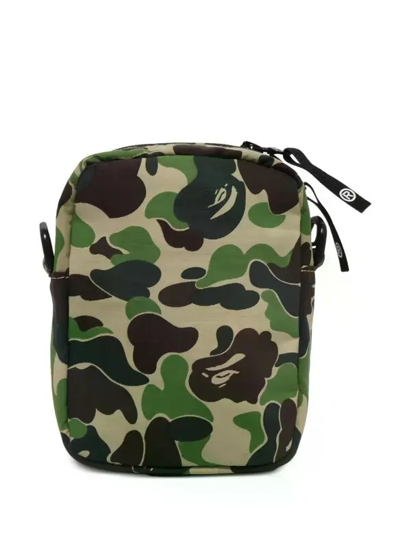 A BATHING APE Shark Camouflage-print Messenger Bag - Green