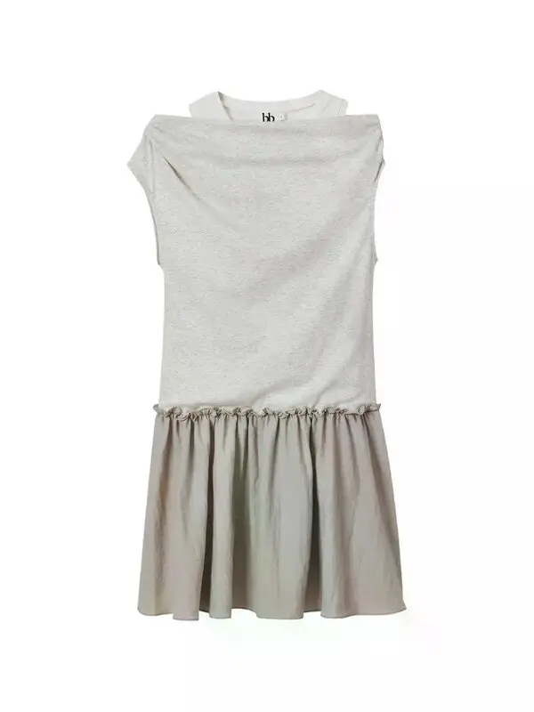 B+AB Layered Ruffled Mini Dress - Grey