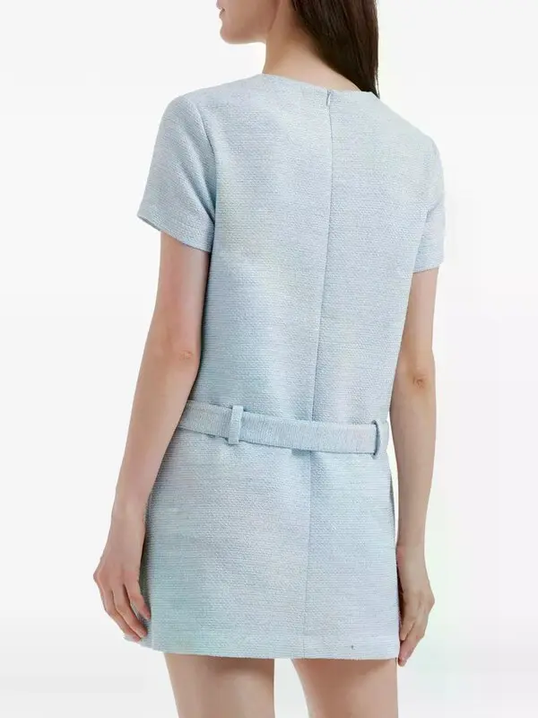B+AB Distressed-detail Mini Dress - Blue