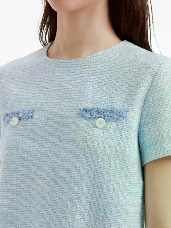 B+AB Distressed-detail Mini Dress - Blue