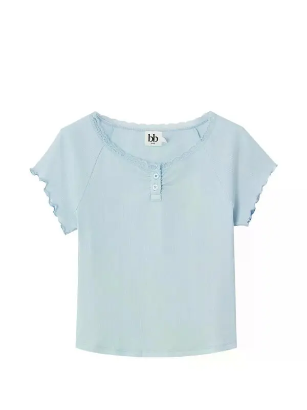 B+AB Lace-trim Ribbed T-shirt