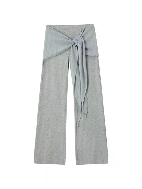 B+AB Scarf-detail Track Pants - Grey