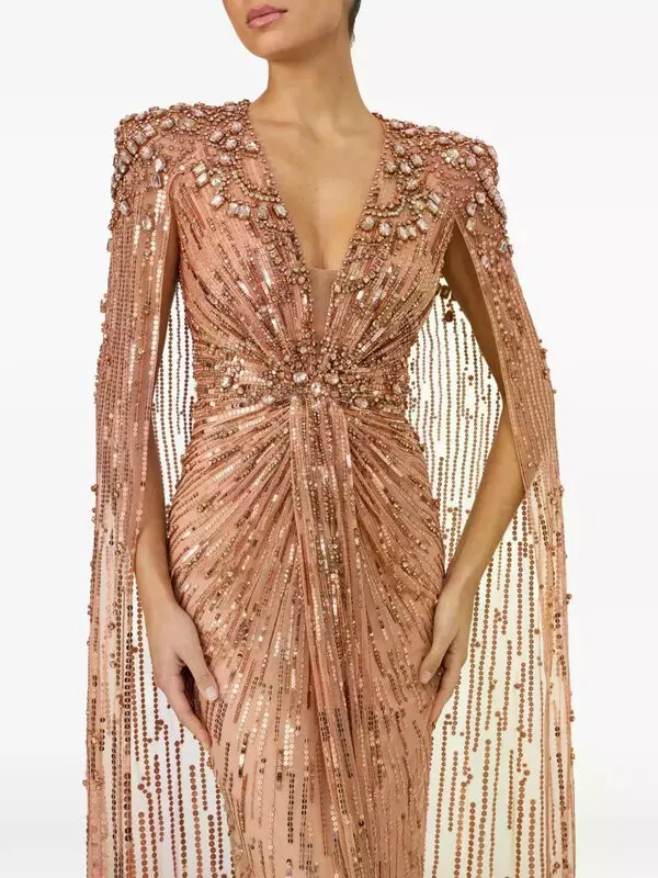 Jenny Packham Lotus Lady Bead-embellished Gown - Pink