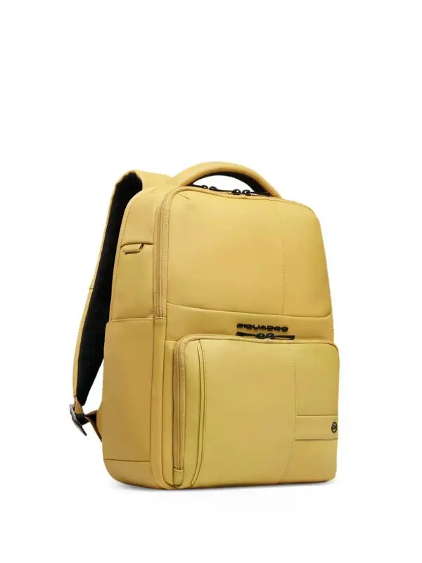 PIQUADRO Logo-plaque Water-resistant Backpack - Yellow