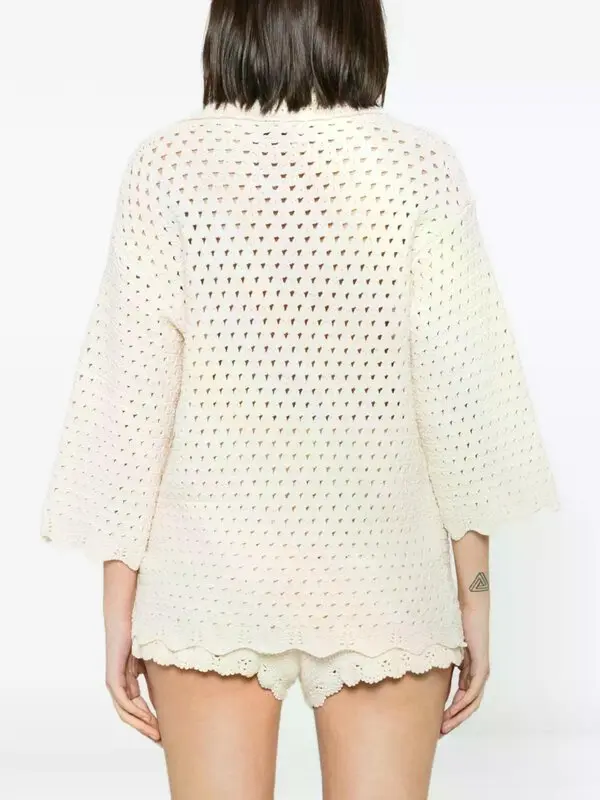 FORTE_FORTE Crochet-knit Cardigan