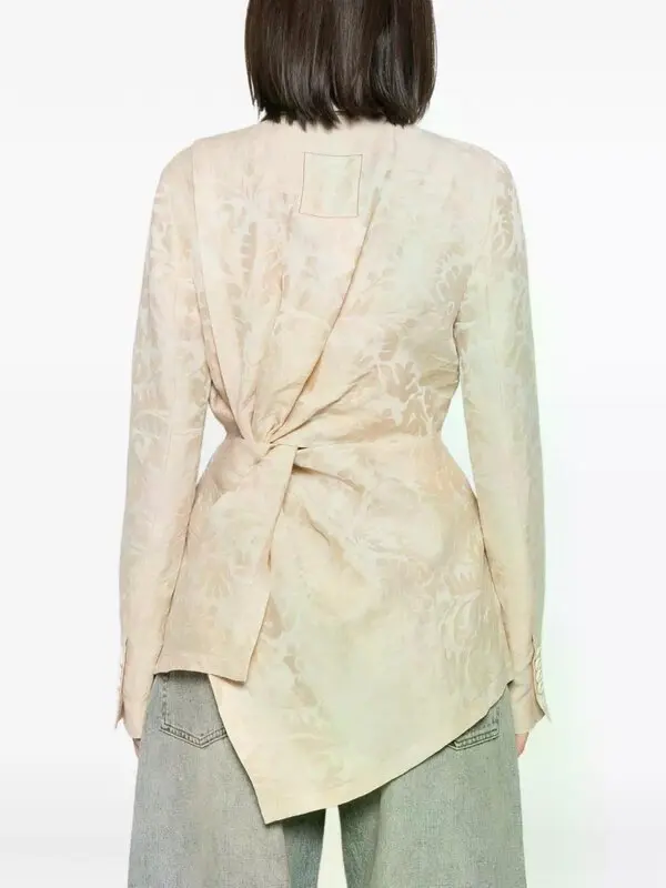 UMA WANG Kylie Asymmetric Damask Blazer - Neutrals