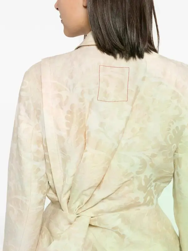 UMA WANG Kylie Asymmetric Damask Blazer - Neutrals