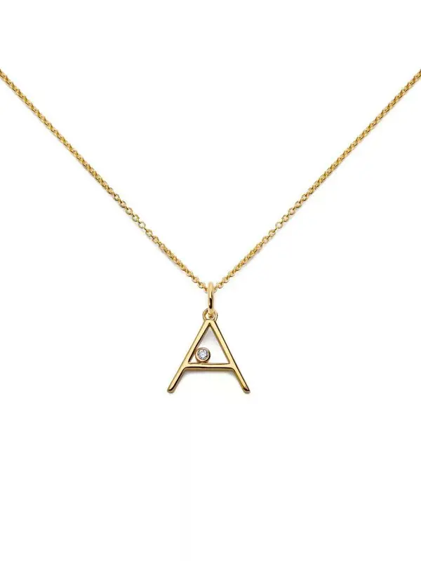 Monica Vinader Solitaire Diamond Initial A Pendant - Gold