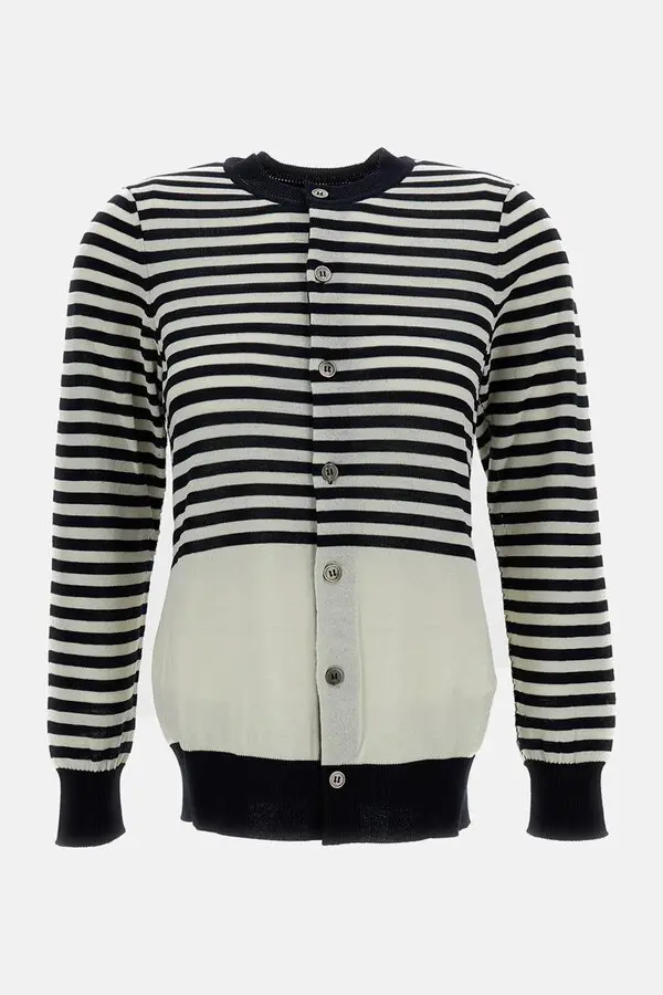 Junya Watanabe Ribbed Crewneck Cardigan - Multicolor