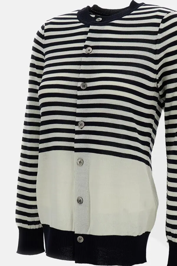 Junya Watanabe Ribbed Crewneck Cardigan - Multicolor