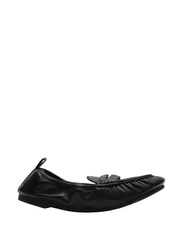 Burberry Leather Fawn Loafers - Black