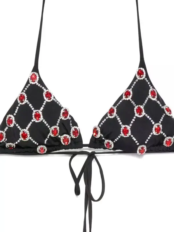 VENUJA Crystal-embellished Lattice Bikini