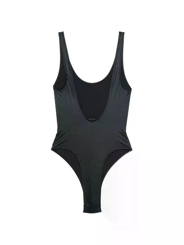 VENUJA Scoop-neck One-piece Swimsuit - Black
