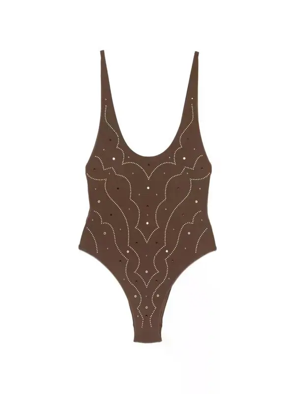 VENUJA Crystal-embellished Swimsuit - Brown
