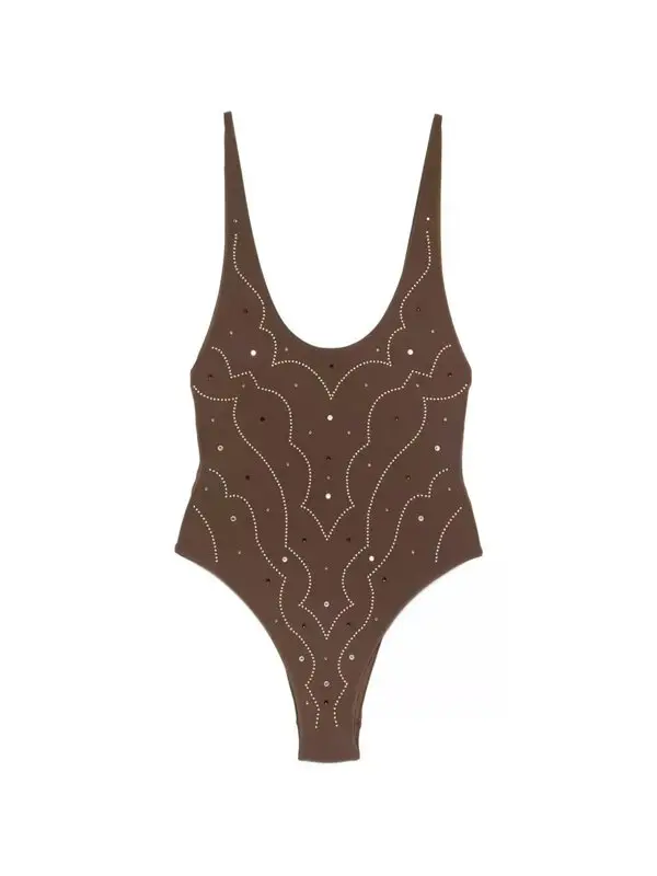 VENUJA Crystal-embellished Swimsuit - Brown