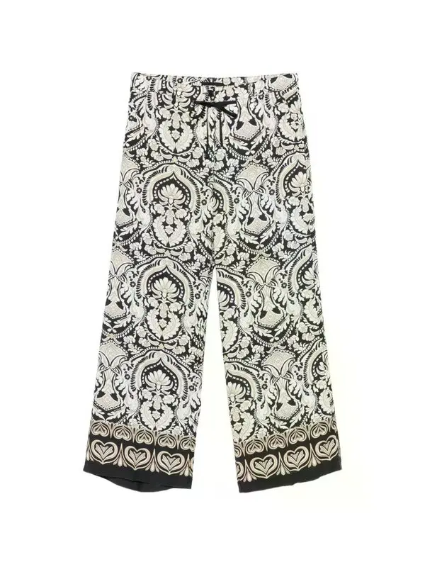 CAMBIO Adrienne Baroque-print Trousers - Black