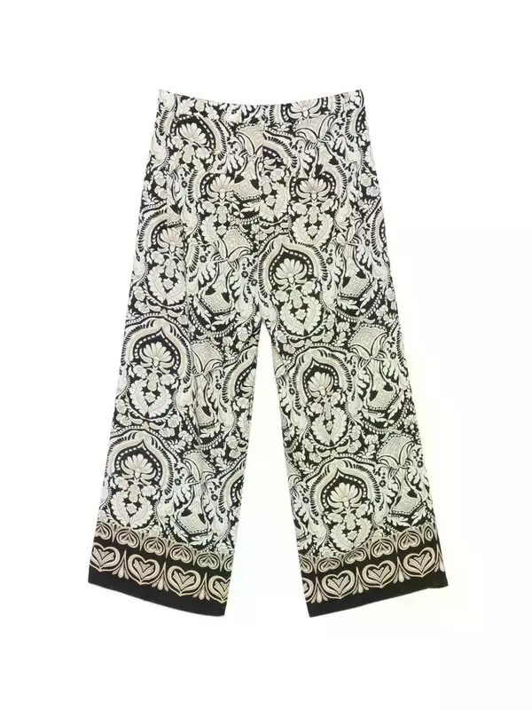 CAMBIO Adrienne Baroque-print Trousers - Black