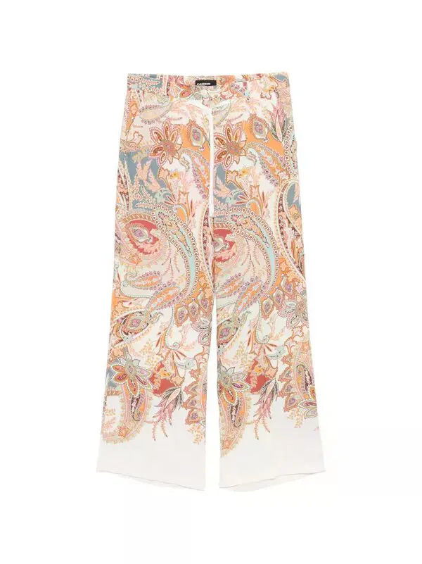 CAMBIO Paisley Print Trousers - Neutrals