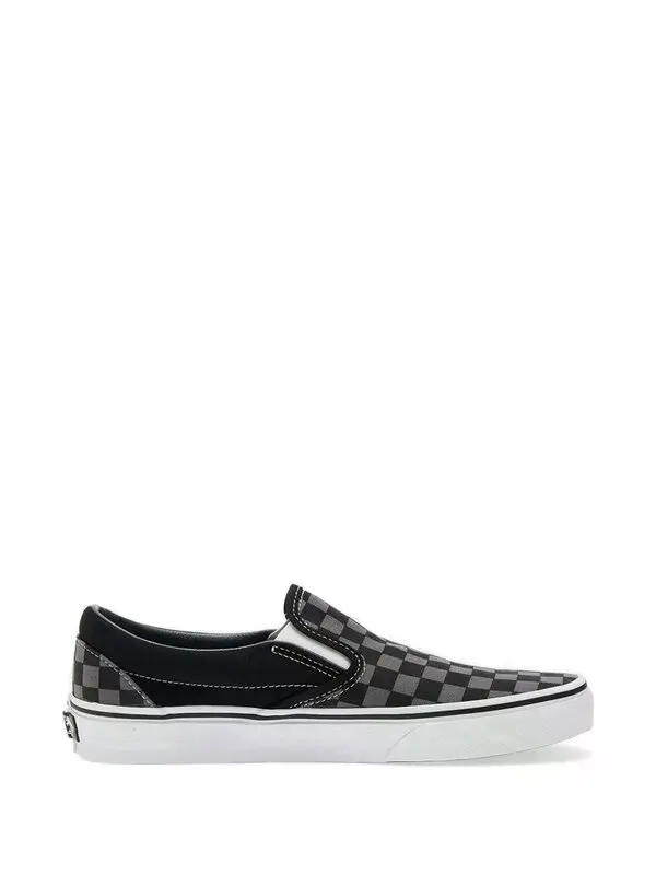 VANS Checkerboard Print Slip-on Sneakers - Black