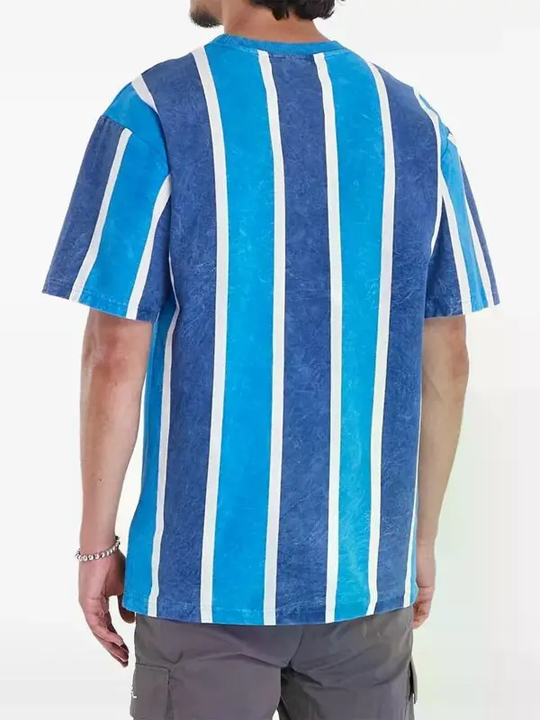 KARL KANI Logo-detail Striped T-shirt