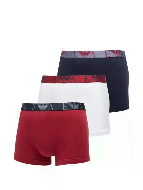 EA7 Logo-intarsia Boxers - Red