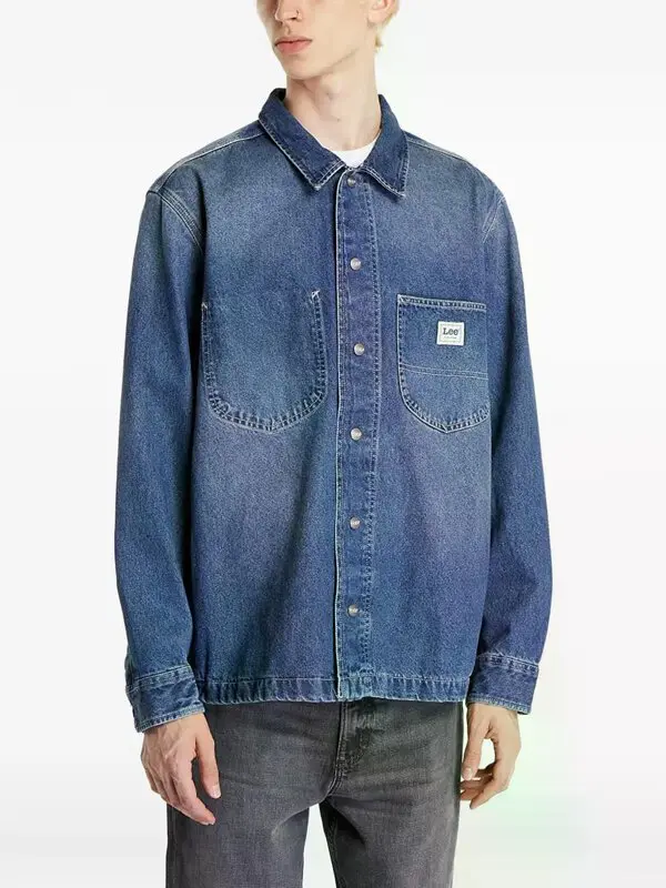 LEEM Faded-wash Denim Jacket - Blue