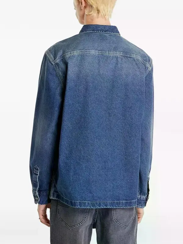 LEEM Faded-wash Denim Jacket - Blue